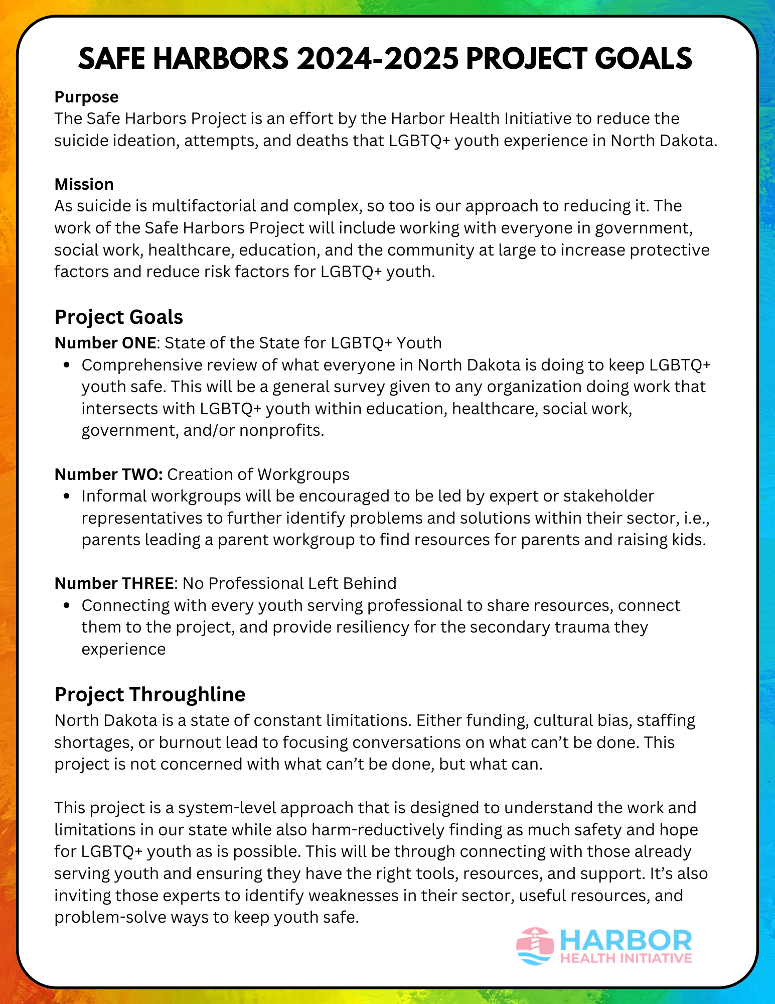 Safe Harbors – Harbor Health Initiative